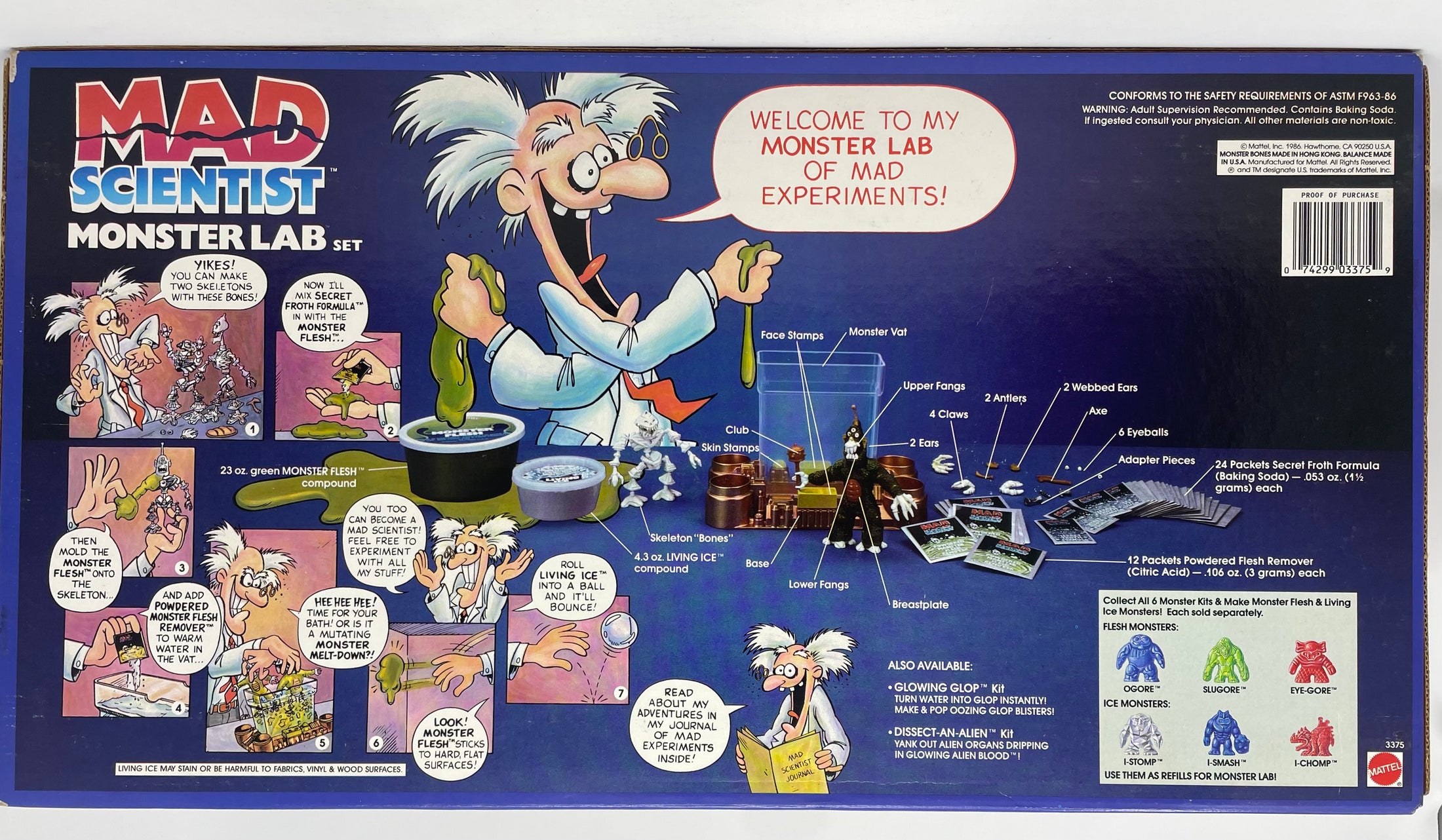 MAD SCIENTIST - MONSTER LAB SET- #3375 - MATTEL 1987 – Mr. Joe’s Really ...
